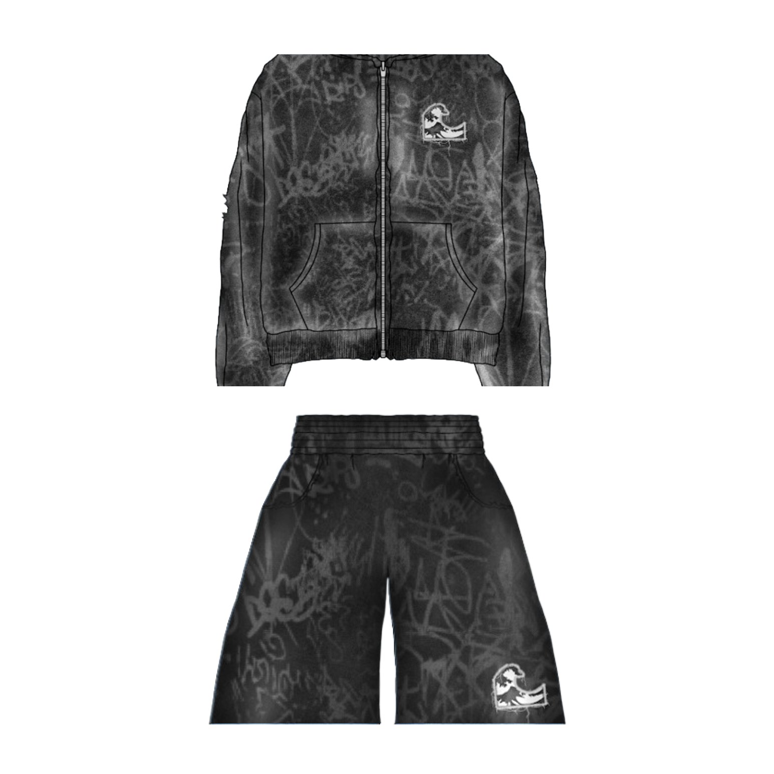 Time a Tell X Baby Face Ray Graffiti Set (Black) - shoptimeatell