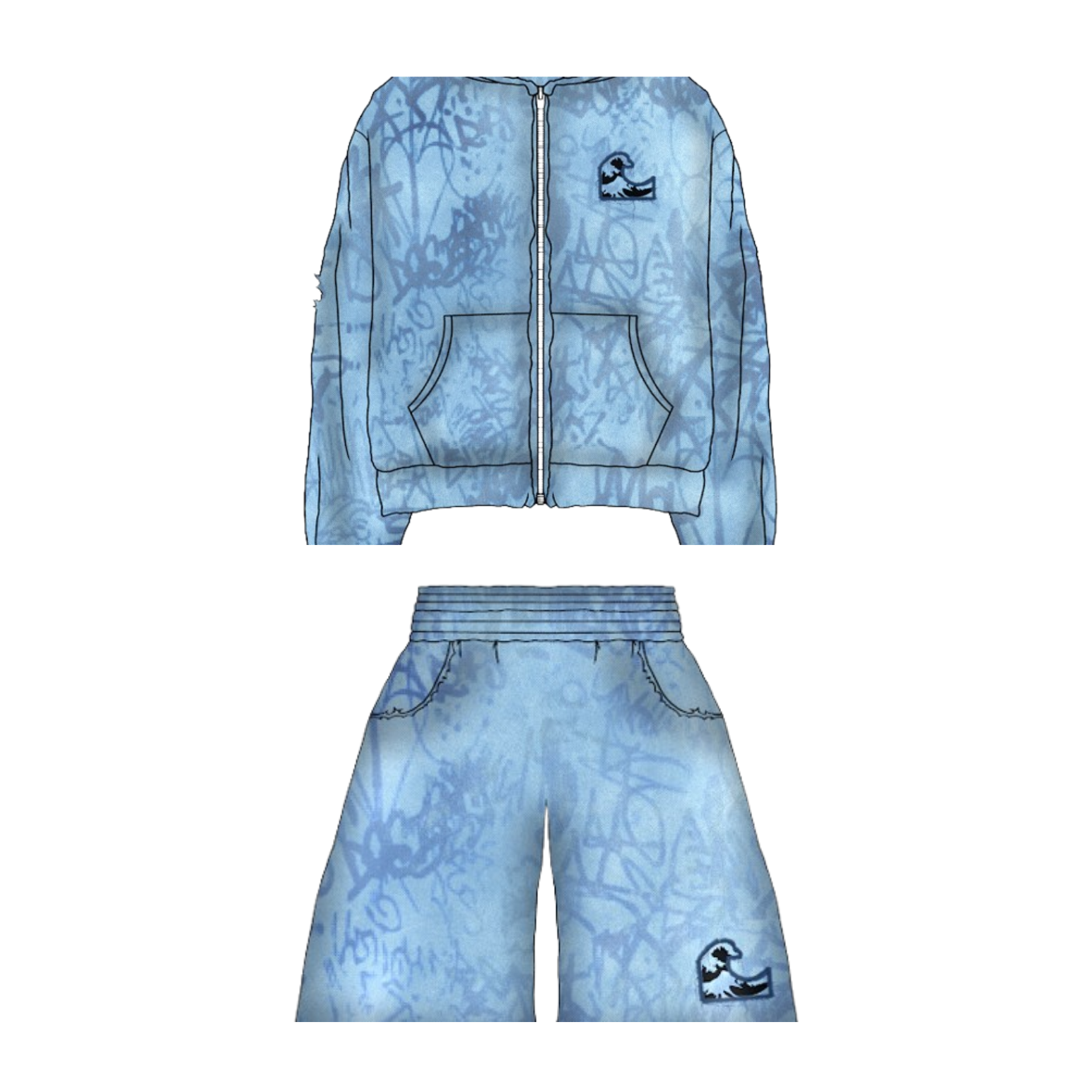 Time a Tell X Baby Face Ray Graffiti Set(Blue) - shoptimeatell